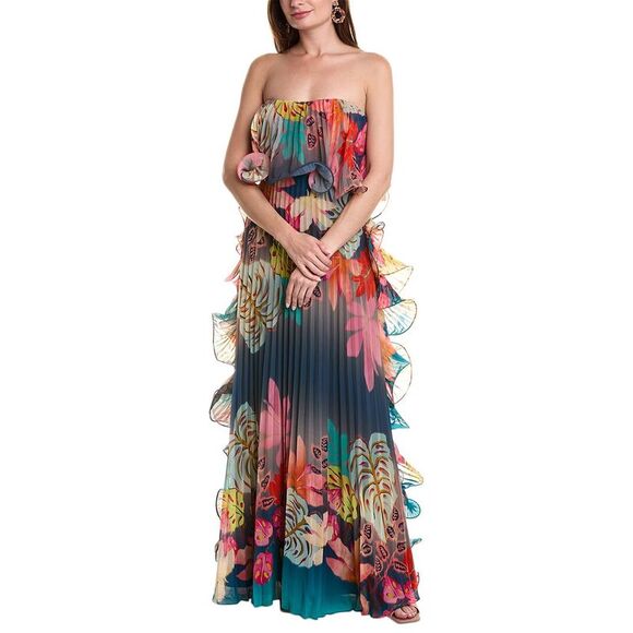 Badgley Mischka | Dresses | Badgley Mischka Ruffle Gown | Poshmark